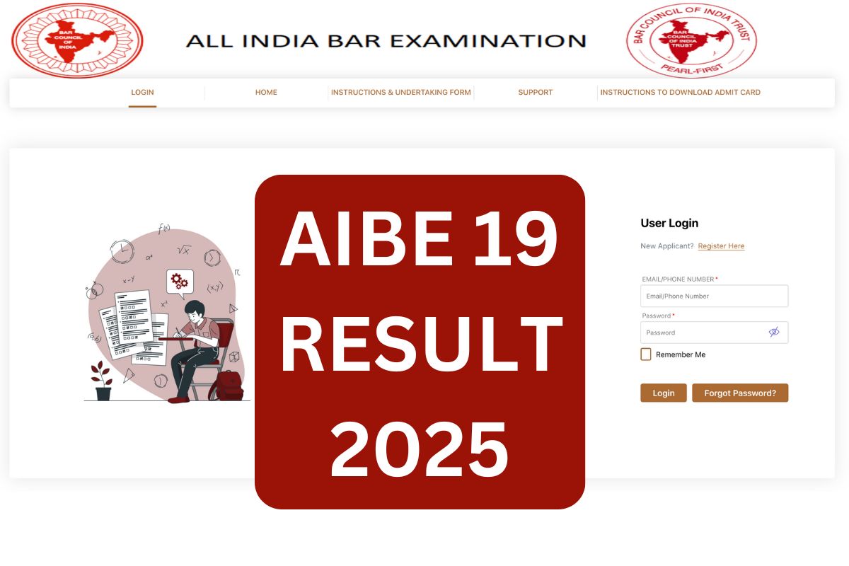 AIBE 19 Result 2025 @ allindiabarexamination.com, Check cut off marks